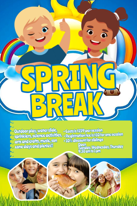 Joyful Spring Break Poster Template | PosterMyWall
