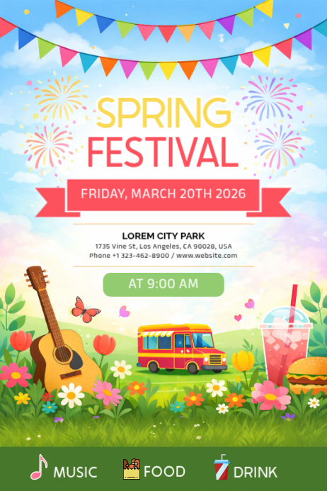 Joyful Spring Festival Poster Template | PosterMyWall