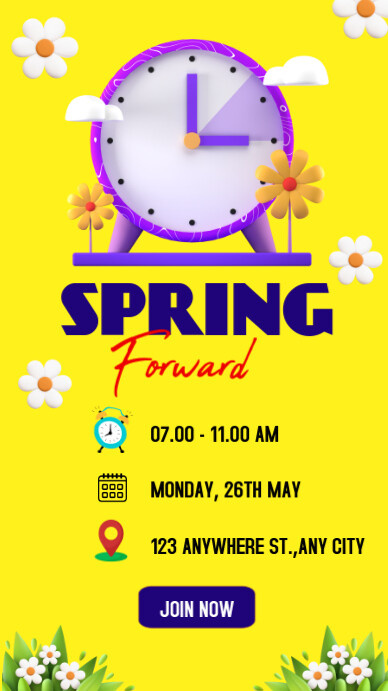 Joyful Spring Forward Instagram Story Template | PosterMyWall
