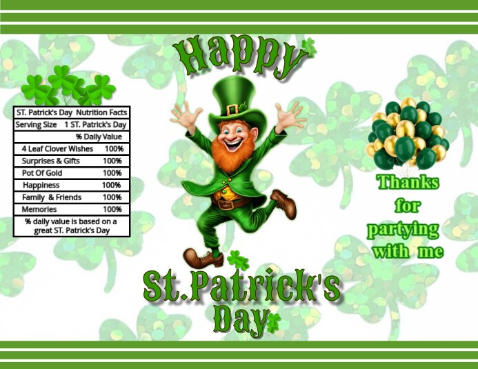 Copy of Joyful St. Patricks Day Chip Bag Flyer (us Letter) | PosterMyWall