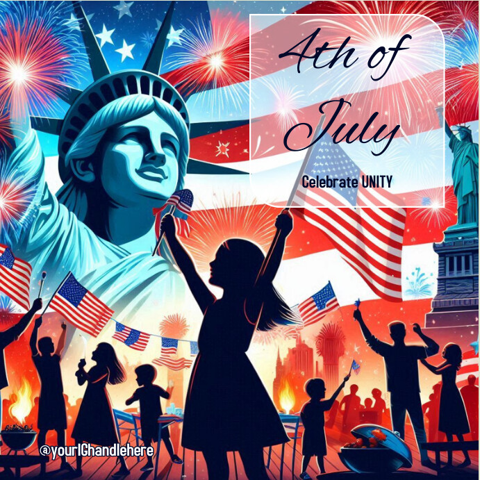 Joyful Statue of Liberty 4th of July Instagra Template | PosterMyWall