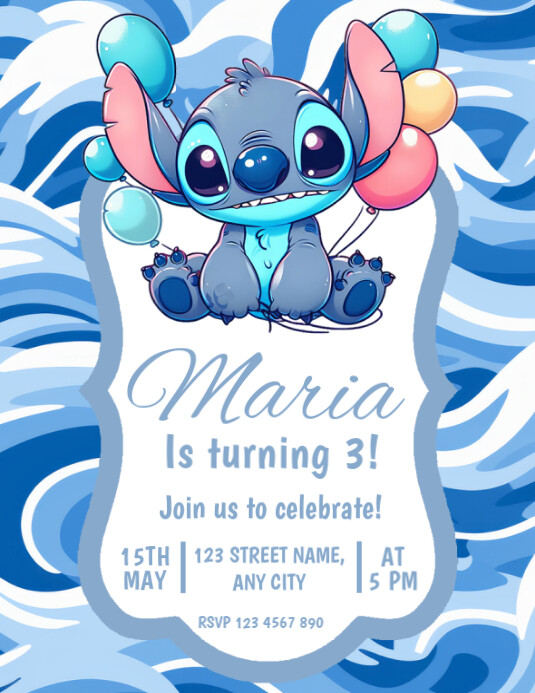 Copy of Joyful Stitch Birthday Invitation Flyer (us Letter) | PosterMyWall