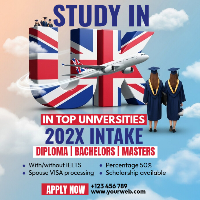 Joyful Study In Uk Instagram Post Template | PosterMyWall