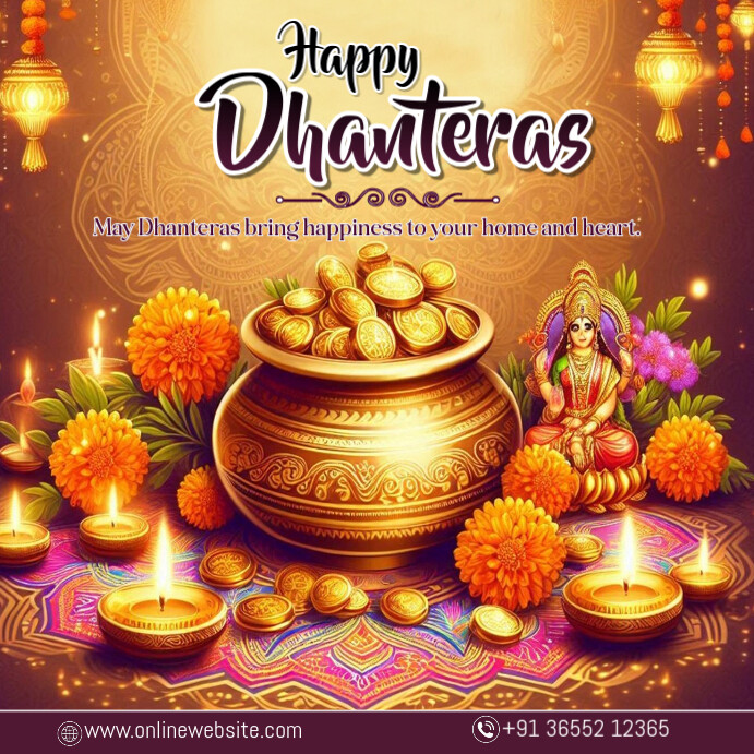 Joyful Subh Dhanteras Instagram Post Template | PosterMyWall