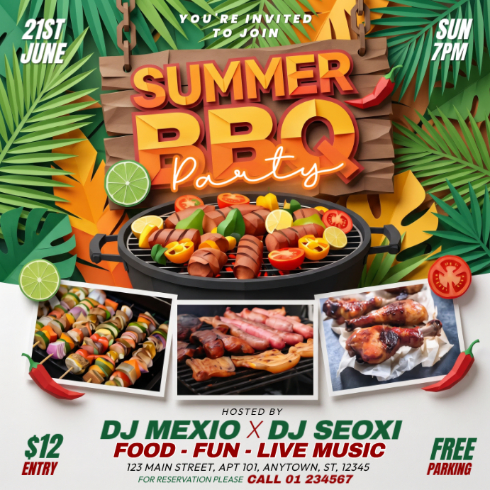 Summer Bbq Party Instagram Ad Template | PosterMyWall