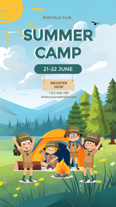 Copy of Joyful Summer Camp Advertising Instagram Story Flyer | PosterMyWall