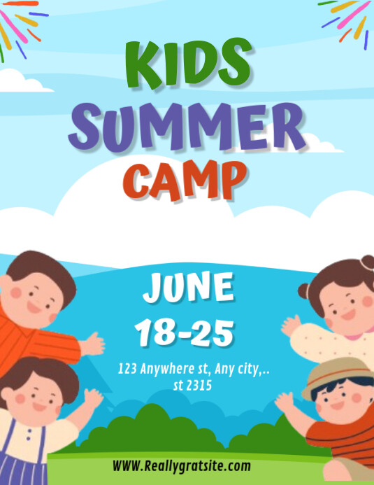 Joyful Summer Camp Flyer (us Letter) Template | PosterMyWall