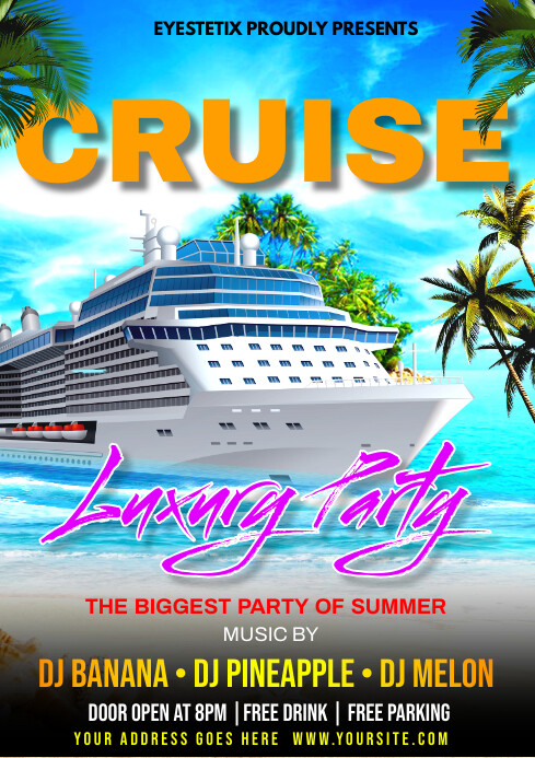 Copy of Joyful Summer Cruise Laxury Party Flyer A4 | PosterMyWall