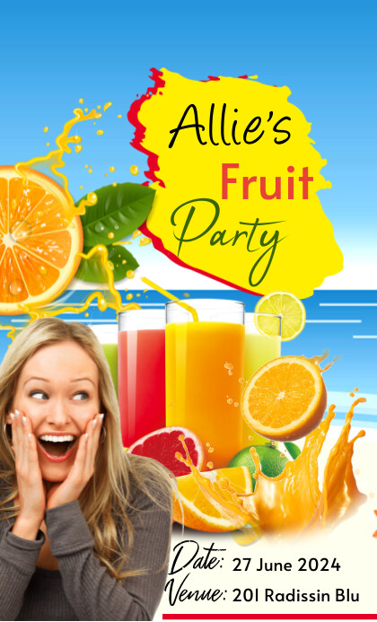 Copy of Joyful Summer Fruit Party Poster template Us | PosterMyWall