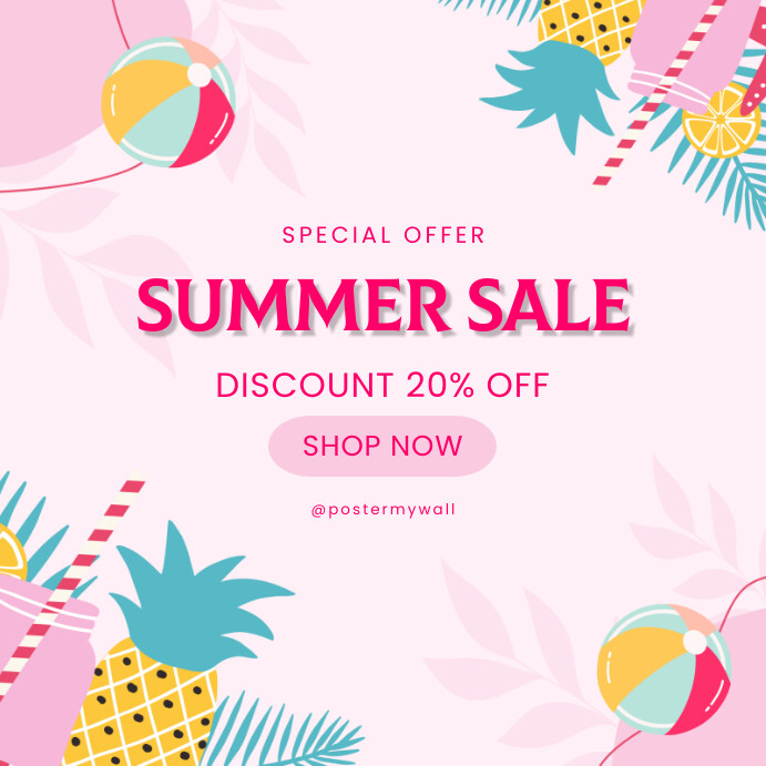 Joyful Summer Sale Instagram Post Template | PosterMyWall