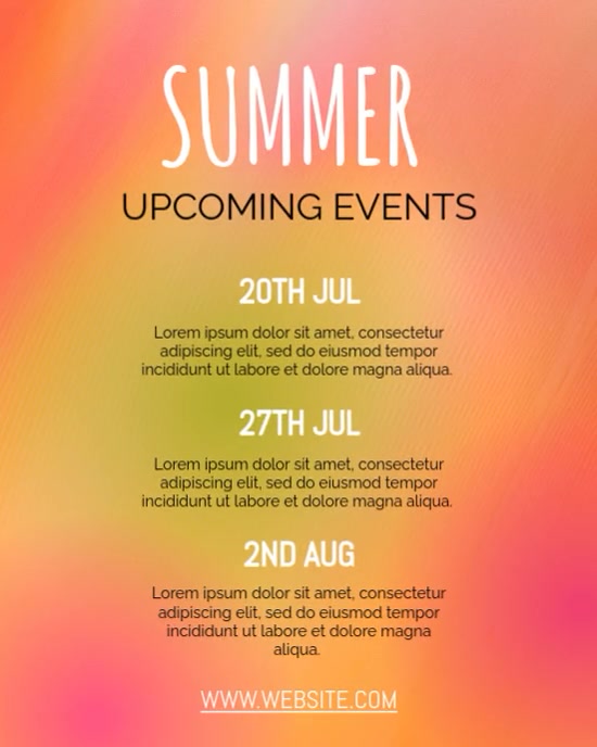 Joyful Summer Upcoming Events Instagram Portrait Templat | PosterMyWall