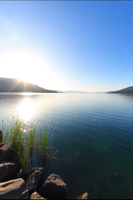 Copy of Joyful Sun Rising Lake Poster | PosterMyWall