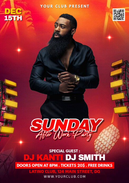 Joyful Sunday After Work Party A4 Template | PosterMyWall