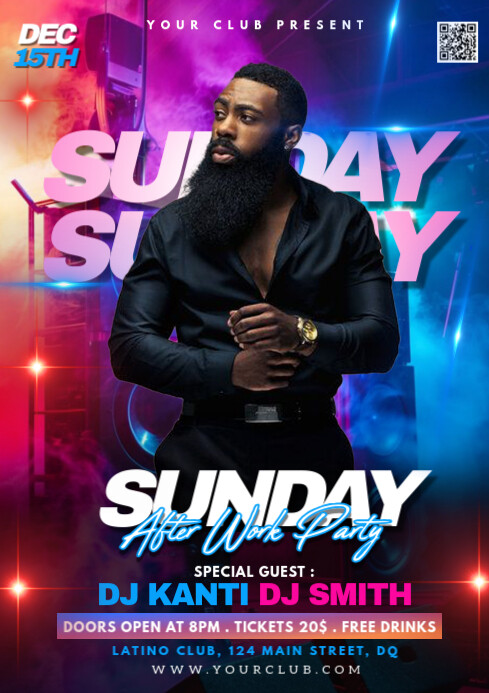 Joyful Sunday After Work Party A4 Template | PosterMyWall