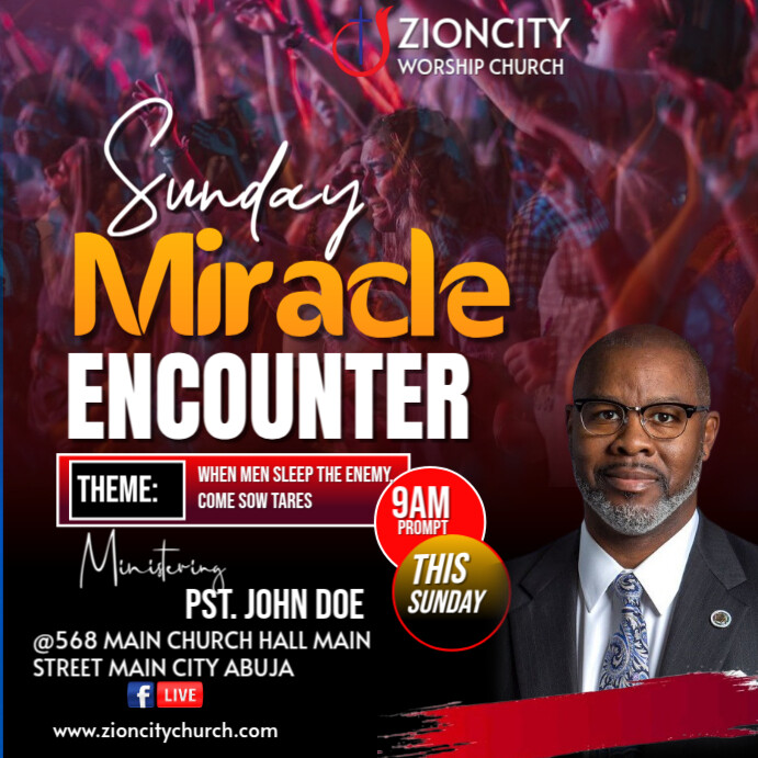 Copy of Joyful Sunday Miracle Encounter Service Instagram Post ...