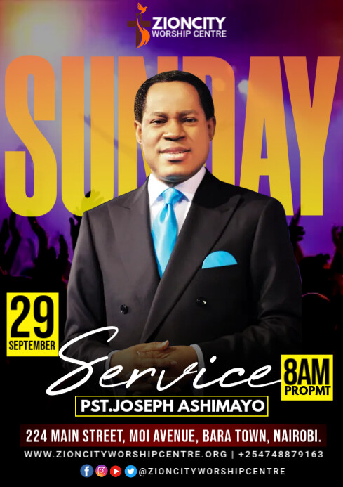 Joyful Sunday Service A4 Template | PosterMyWall