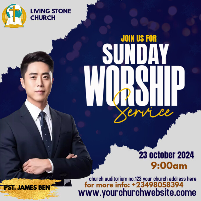 Modèle Joyful Sunday Service Instagram Post | PosterMyWall