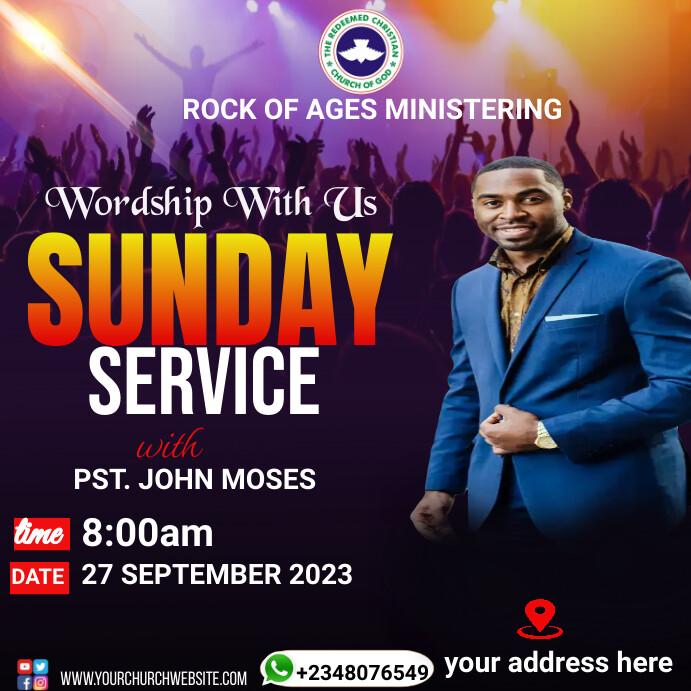 Plantilla de Joyful Sunday Service Instagram Post | PosterMyWall