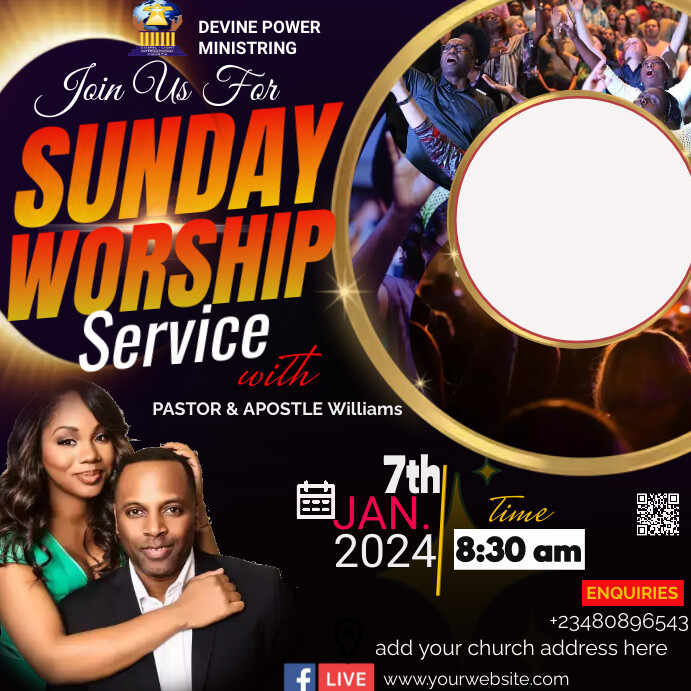 Copy of Joyful Sunday Service Instagram Post | PosterMyWall