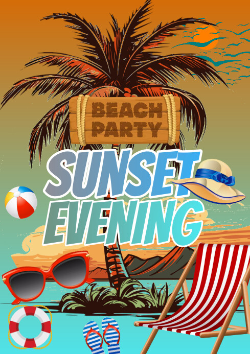 Copy of Joyful Sunset Evening A4 Template A4 | PosterMyWall
