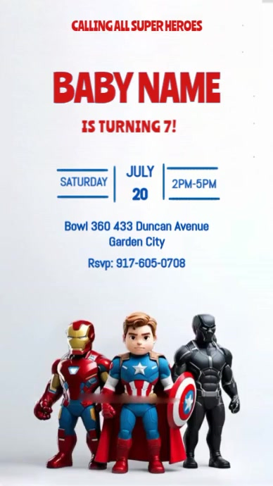 Copy of Joyful Superhero Birthday Invitation Templates Digital Display ...