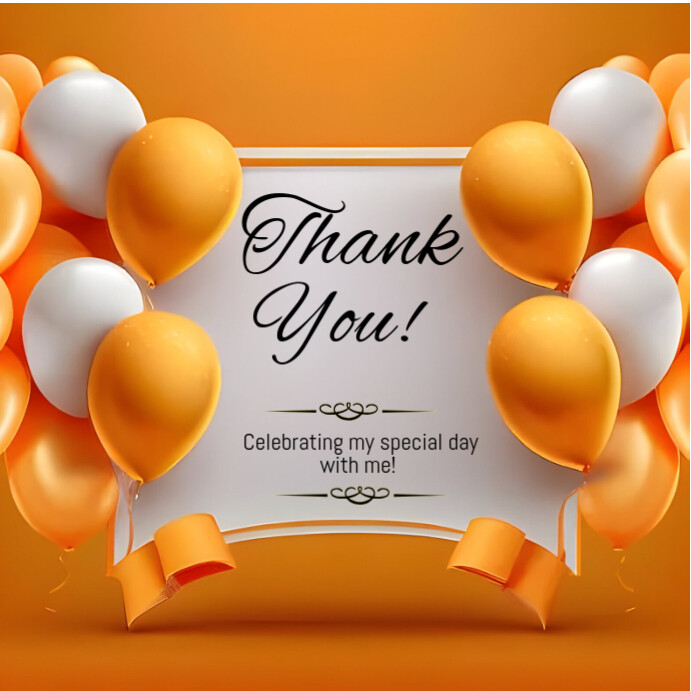 Joyful Thank You Card Design Instagram Post Template | PosterMyWall