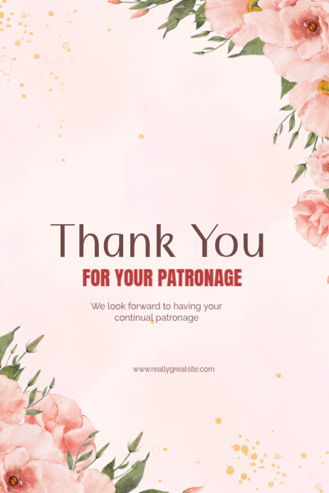 Joyful Thank You For Your Patronage Poster Template | PosterMyWall