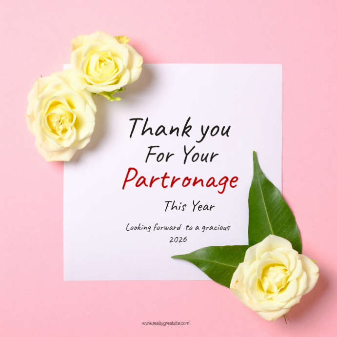 Joyful Thank You For Your Patronage This Year Instagram Post Template ...