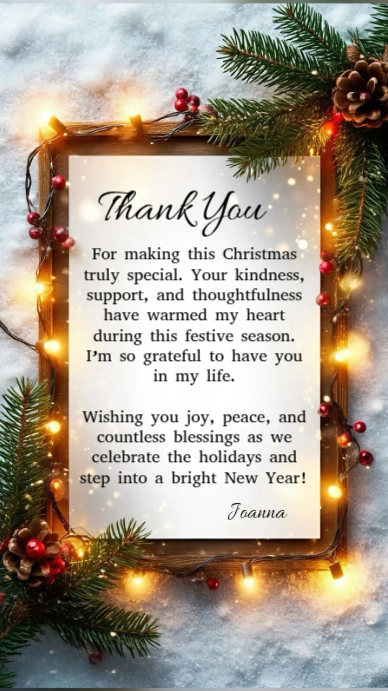 Joyful Thank You Message Digital Display (9:16) Template | PosterMyWall