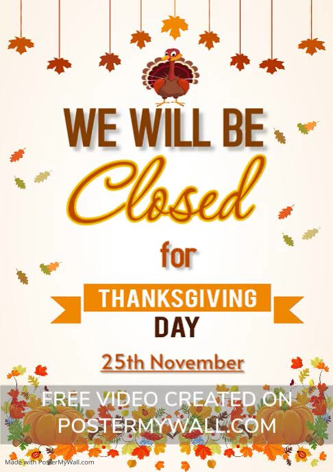 Joyful Thanks Giving Closed A1 Template | PosterMyWall