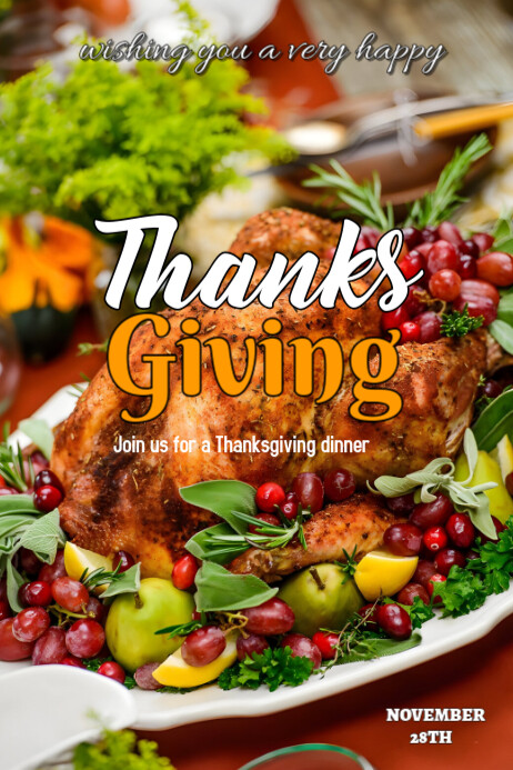 Joyful Thanksgiving Day Poster Template | PosterMyWall