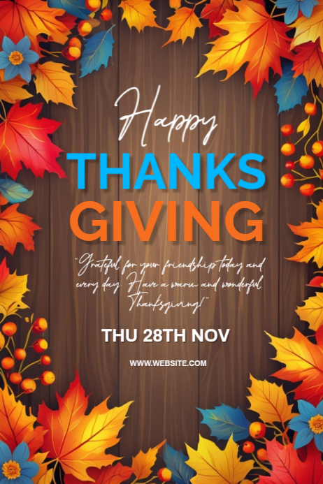 Joyful Thanksgiving Poster Template | PosterMyWall