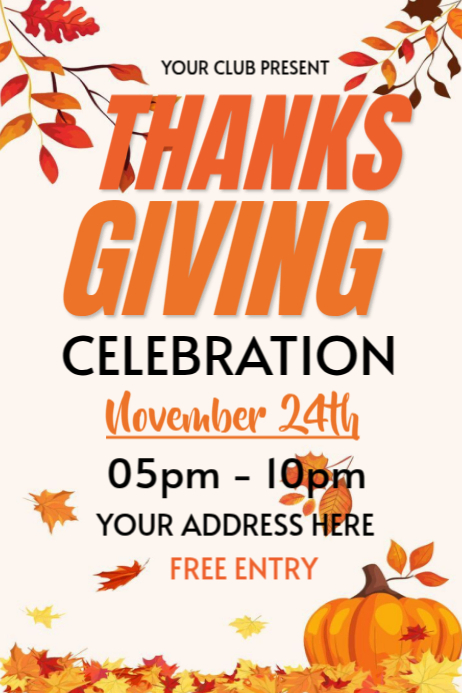 Joyful Thanksgiving Poster Template | PosterMyWall
