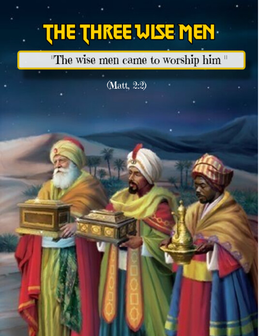 Copy of Joyful The Three Wise Men Flyer (us Letter) | PosterMyWall