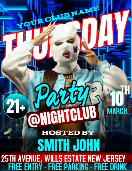 Joyful Thursday Night Party Flyer (us Letter) Template | PosterMyWall