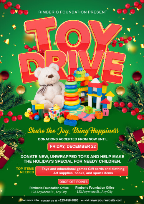 Copy of Joyful Toy Drive A4 | PosterMyWall