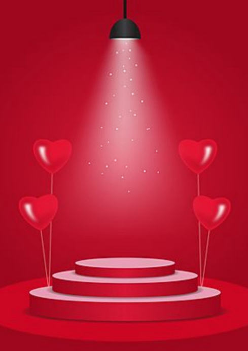 Joyful Valentine's Day Spotlight Podium A4 Template | PosterMyWall