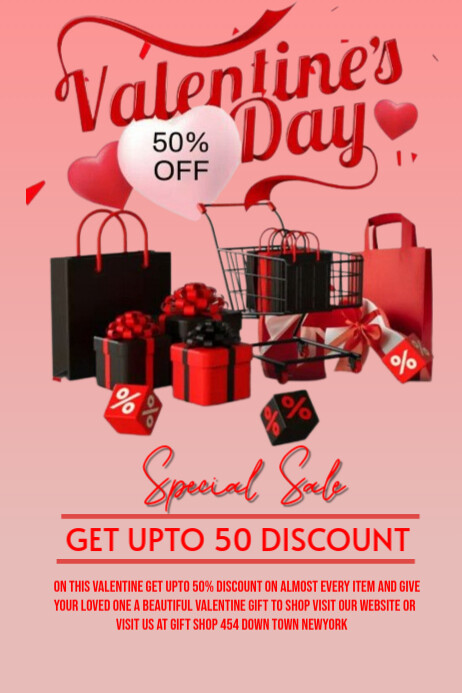 Joyful Valentine Day Sale Poster Template | PosterMyWall