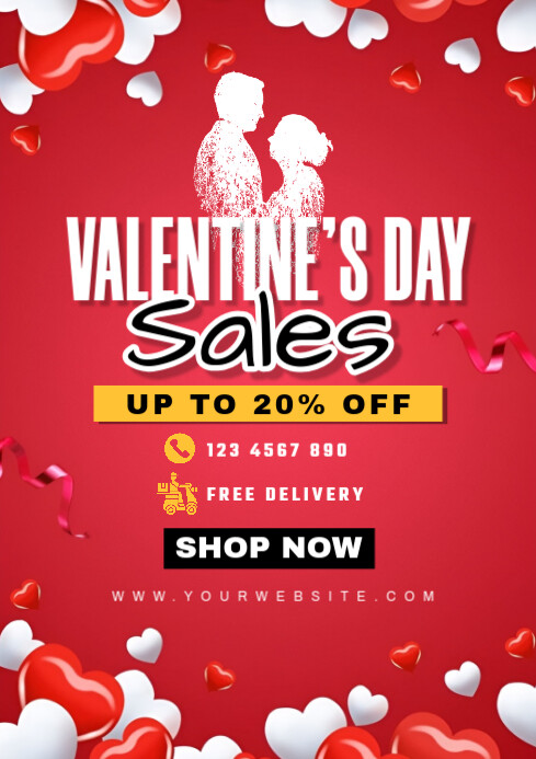 Joyful Valentine Sales Flyer A4 Template | PosterMyWall