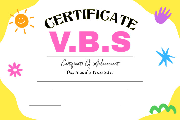 Joyful Vbs | Vbs Certificate Poster Template | PosterMyWall