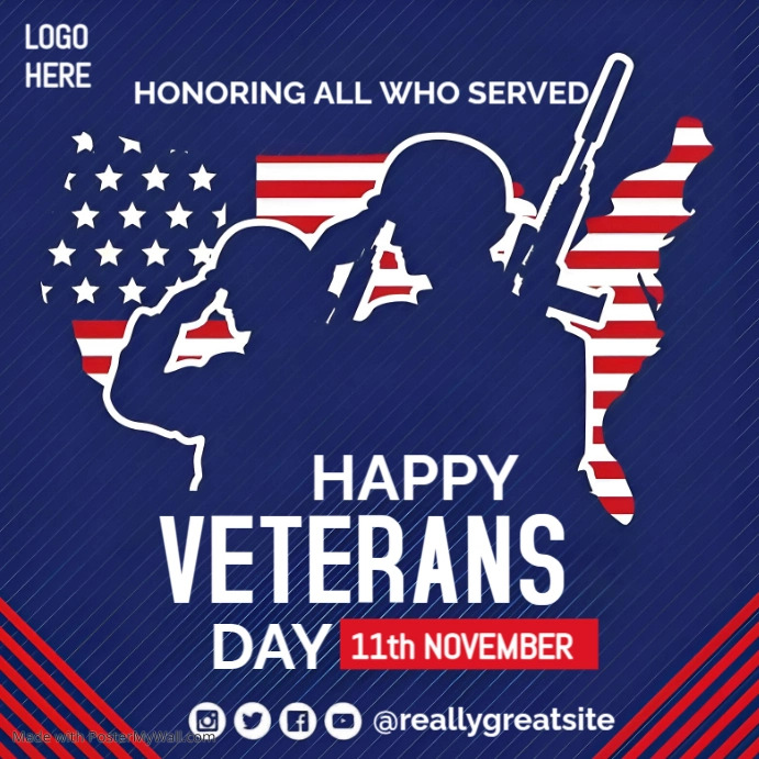 Joyful Veterans Day Instagram Post Template | PosterMyWall
