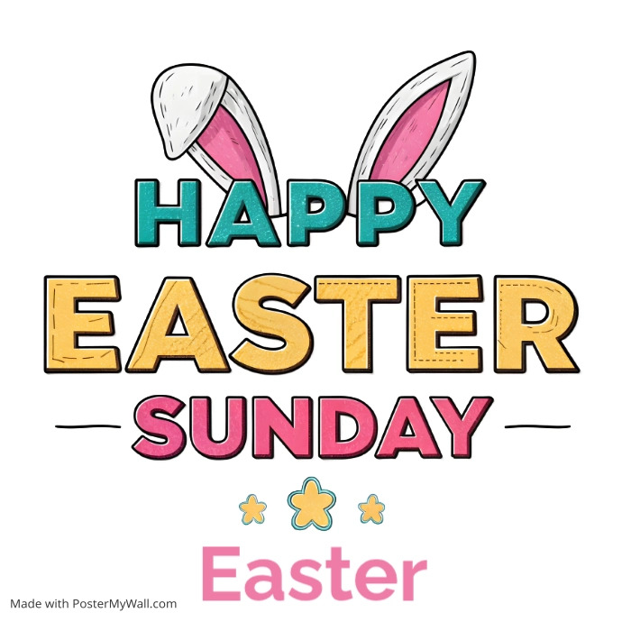 Joyful Watercolor Easter Sunday Illustration With Bunnies And Spring ...