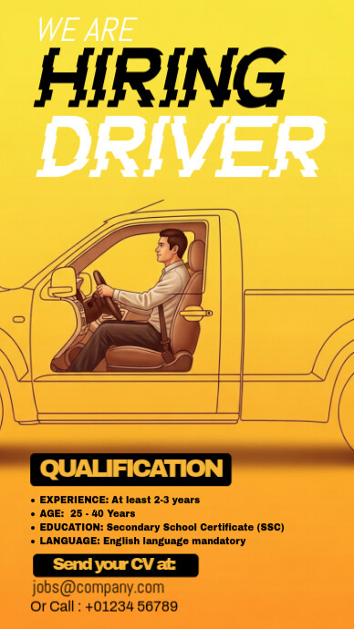 Copy of Joyful We Are Hiring Driver Instagram Story | PosterMyWall