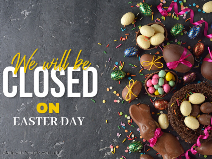 Copy of Joyful We Will Be Closed On Easter Day Presentation | PosterMyWall