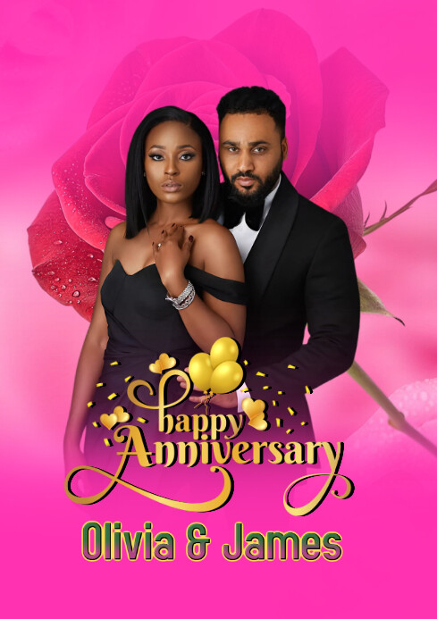 Joyful Wedding Anniversary Flyer Design A4 Template | PosterMyWall