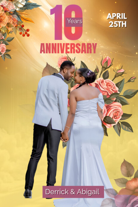 Copy of Joyful Wedding Anniversary Flyer Poster | PosterMyWall