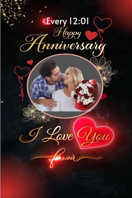 Joyful Wedding Anniversary Video Template Poster | PosterMyWall
