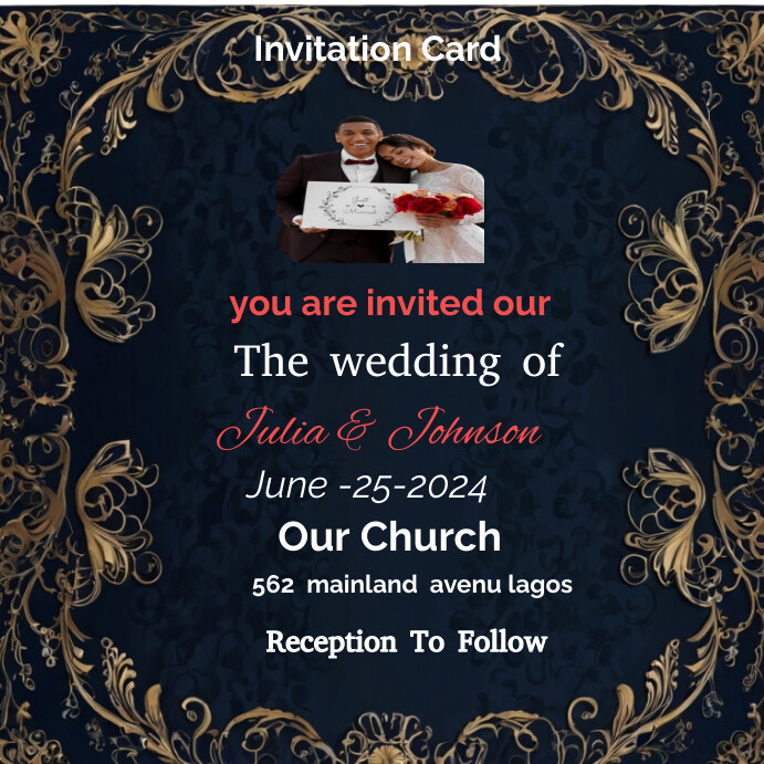 Joyful Wedding Invitation Instagram Post Template | PosterMyWall