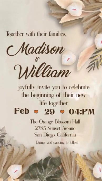 Joyful Wedding Invitation Instagram Story Template | PosterMyWall