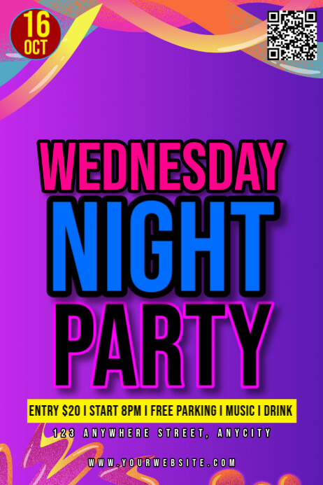 Copy of Joyful Wednesday Night Party Poster | PosterMyWall